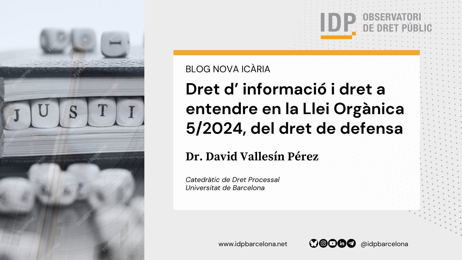 Dret d' informació i dret a entendre en la Llei Orgànica 5/2024, del ...